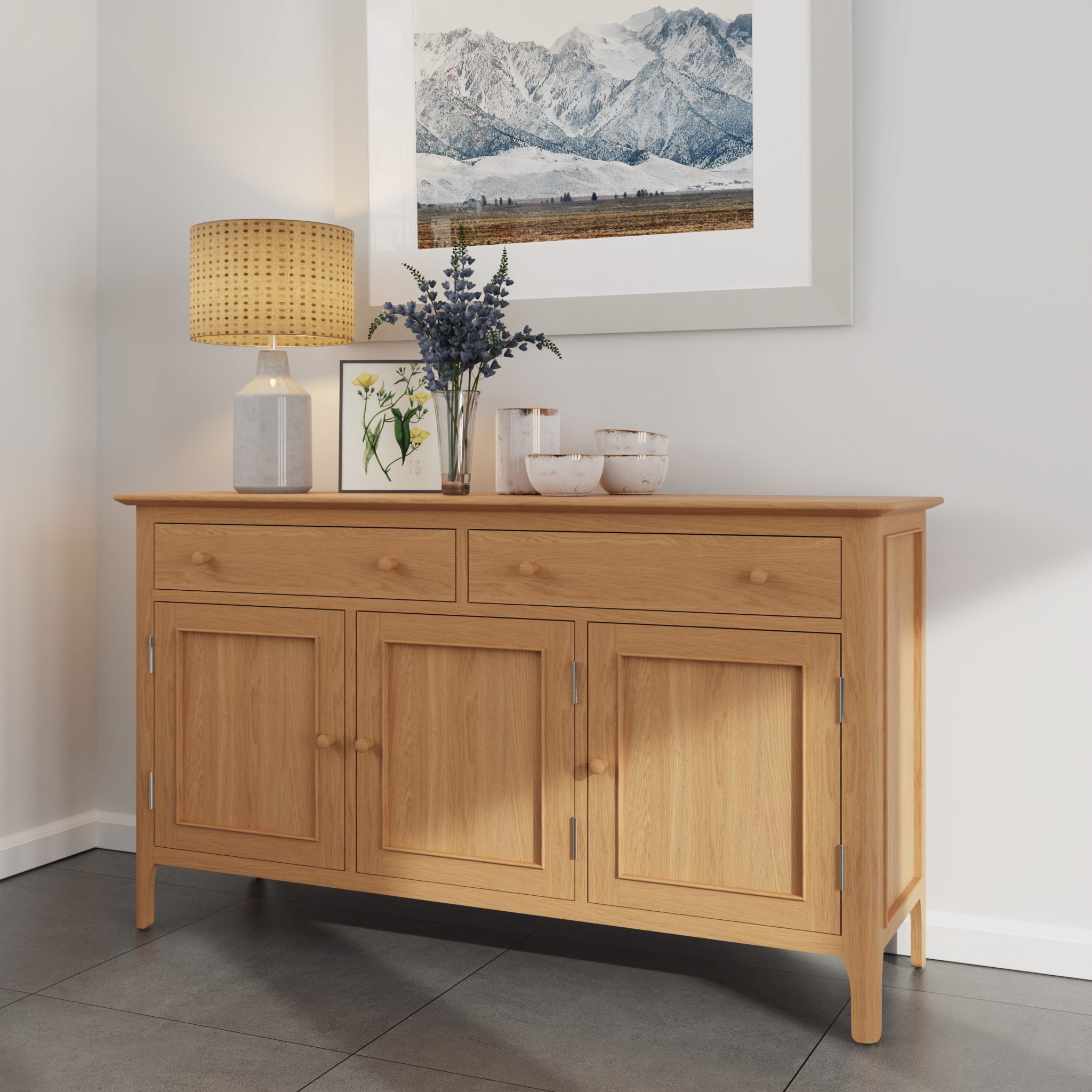 Extra Large Oak Sideboard 200cm - Solid Oak Furniture UK, Oak Castle ...